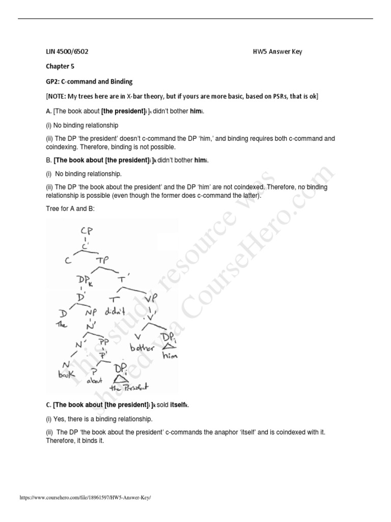 GPS Chapter 05. Binding Theory | PDF | Syntactic Relationships ...