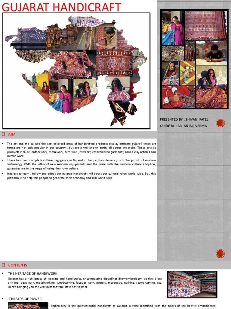 Gujarat's Rich Handicraft Heritage | PDF | Embroidery | Weaving