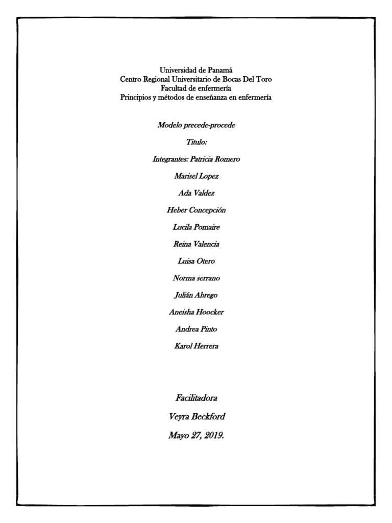 Modelo Precede Procede Escrito | PDF | VIH / SIDA | VIH