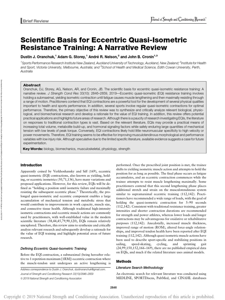 Scientific Basis For Eccentric Quasi Isometric.29 | PDF | Muscle ...
