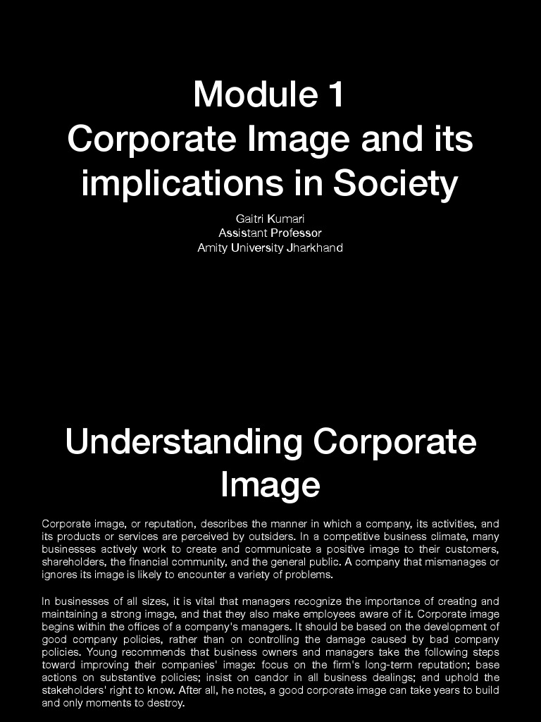 Managing Corporate Image: Understanding the Importance of Reputation ...