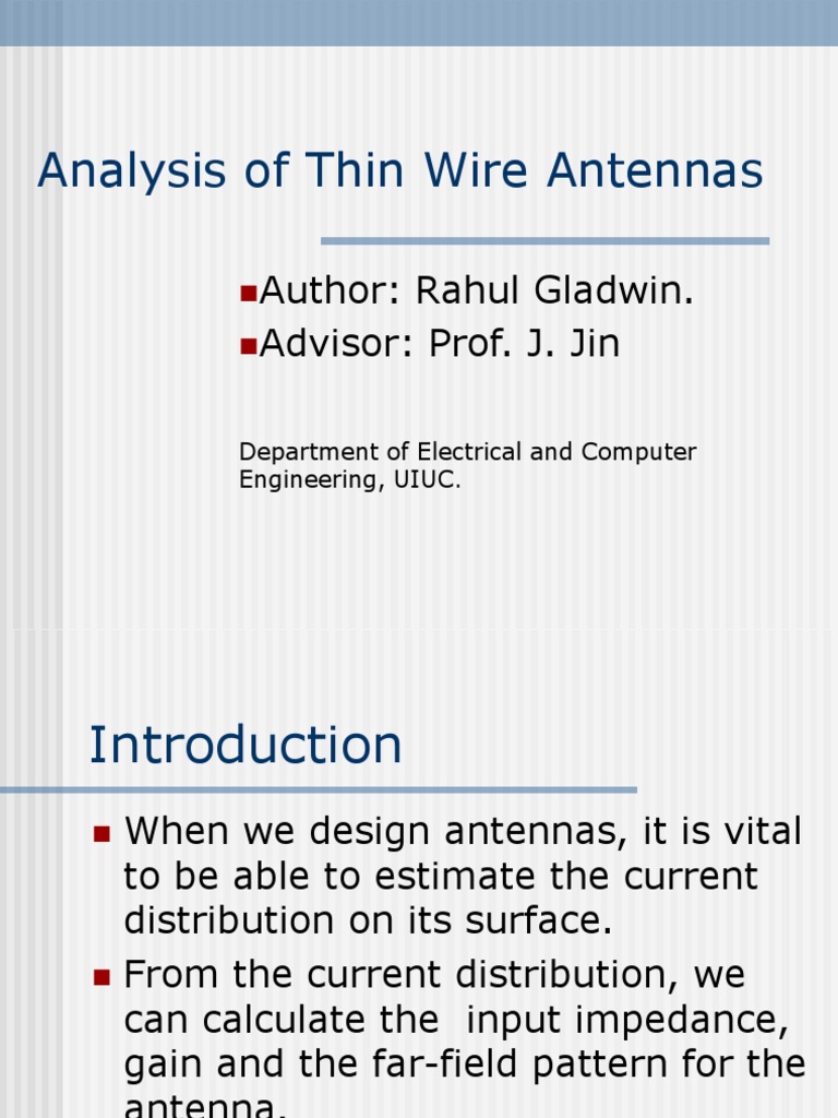 Numerical Modeling of Thin Wire Antennas Using the Method of Moments | PDF | Antenna (Radio ...