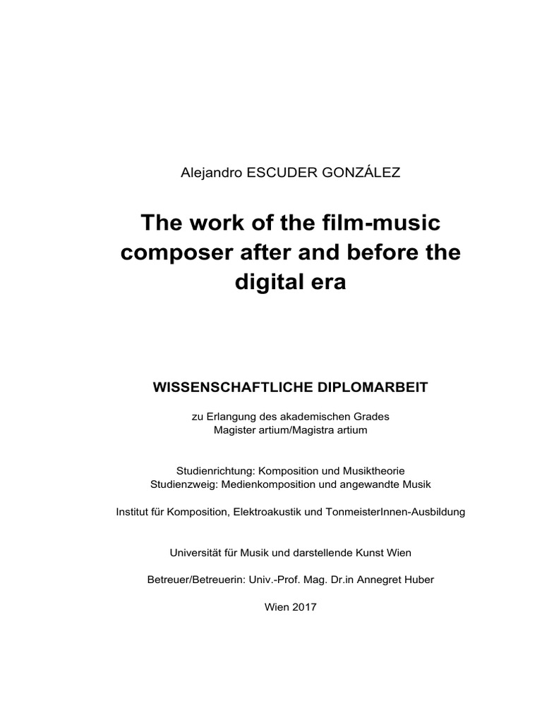 The Work of The Film Music Composer | PDF | Film Score | Musical ...