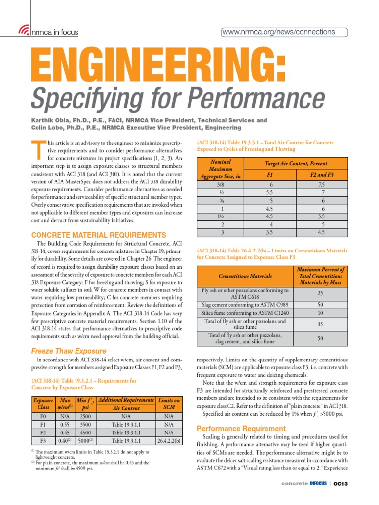 Specifying For Performance: Engineering | PDF | Concrete | Fly Ash