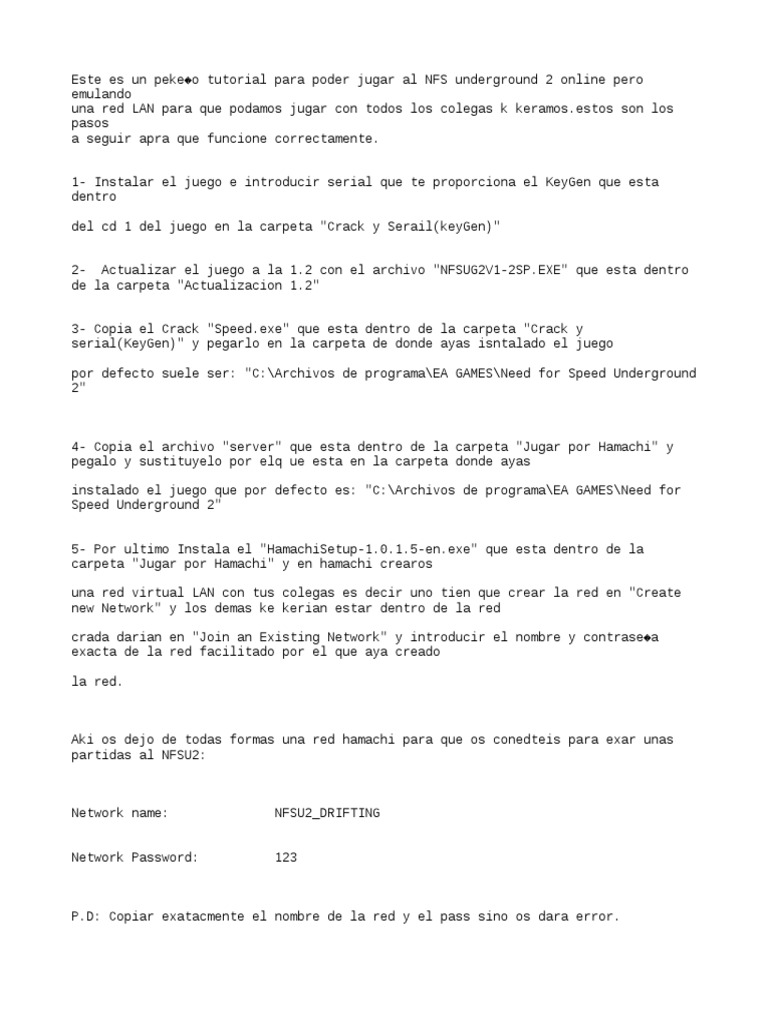 LEEME Y Tutorial Hamachi NFSU2 | PDF