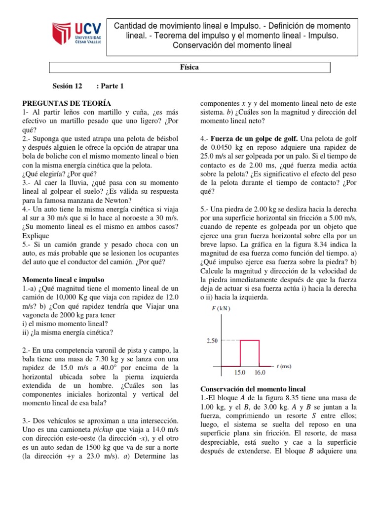 Cantidad de Movimiento Lineal e Impulso. - Definición de Momento Lineal ...