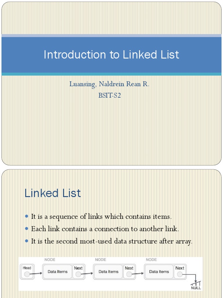 Introduction To Linked List | PDF | Software Engineering | Information ...