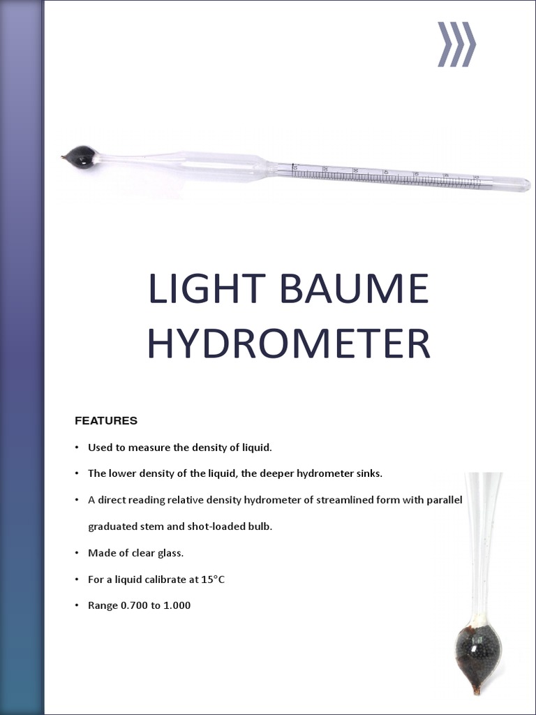 Light Baume Hydrometer Specifications | PDF