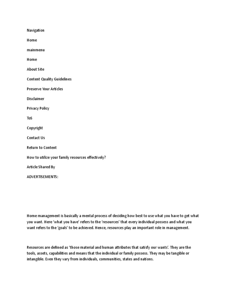 Family Resources | PDF | Resource | Employment