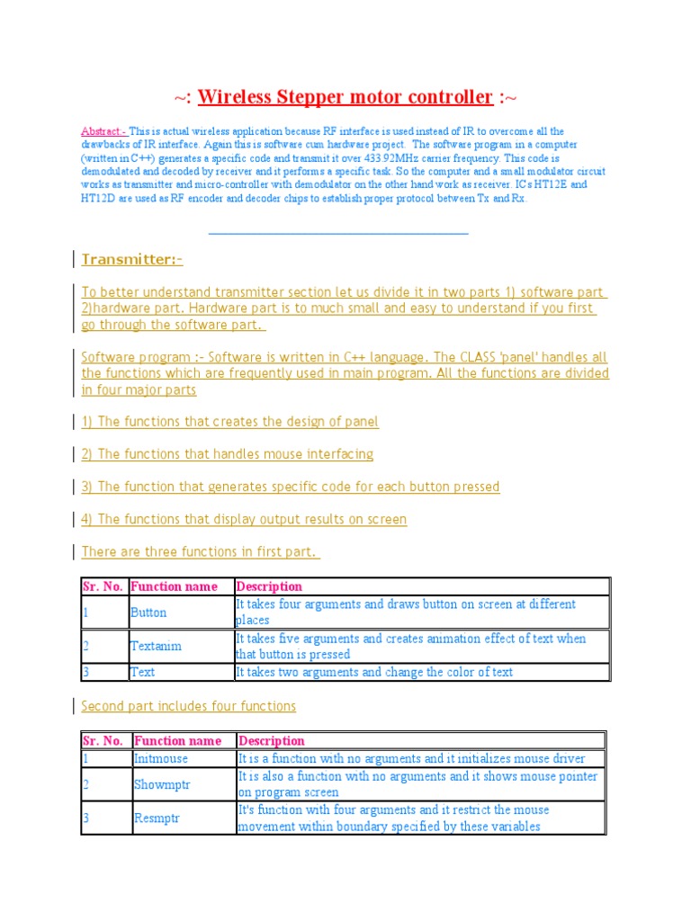 Wireless Stepper Motor Controller | PDF | Cursor (User Interface) | Human–Computer Interaction