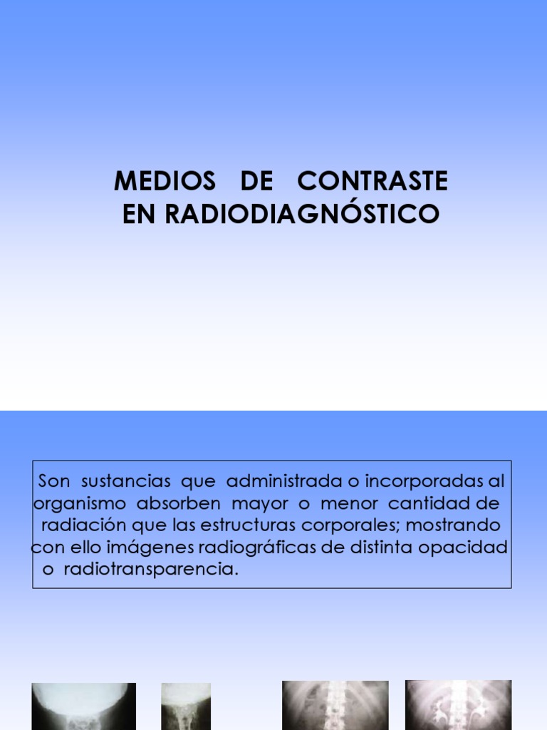 Medios de Contraste en Radiodiagnóstico | PDF | Solubilidad | Sal (química)