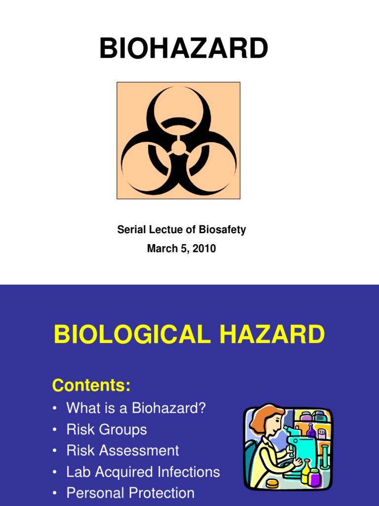 Biohazard: Serial Lectue of Biosafety March 5, 2010 | PDF | Hepatitis B ...