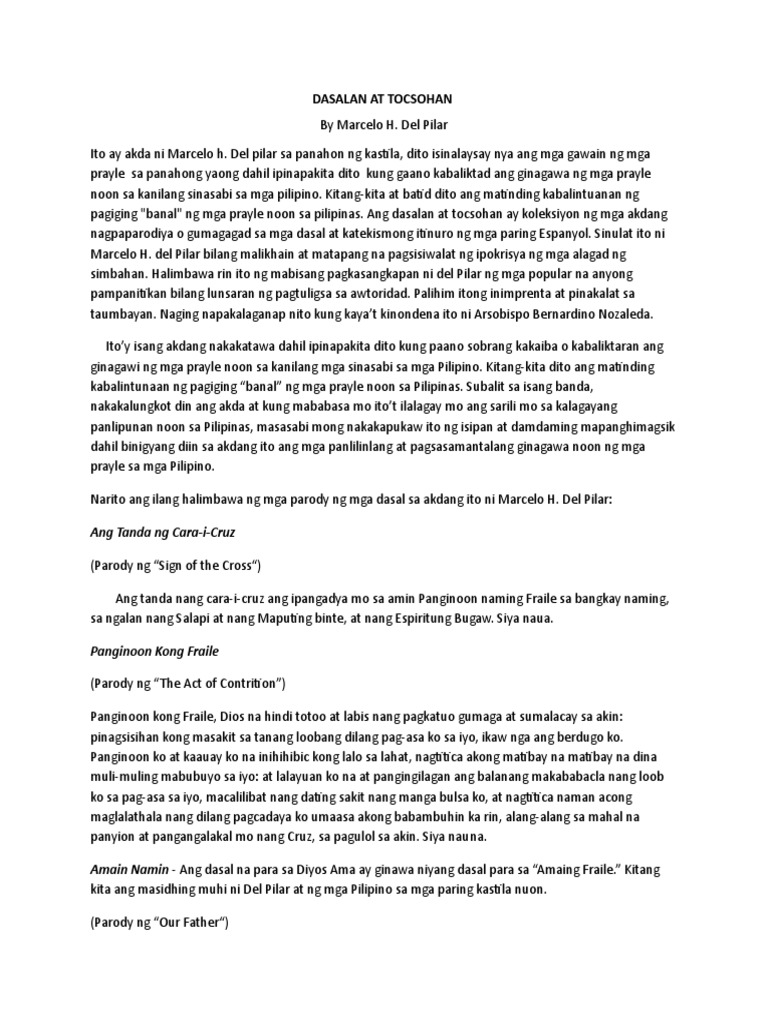 Filipino Dasalan at Tocsohan | PDF