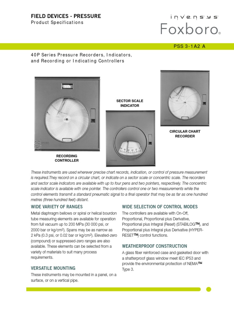 Barografo Foxbore | PDF | Stainless Steel | Pressure Measurement