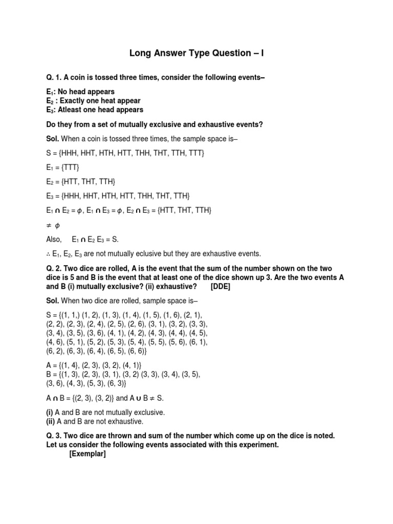 Long Answer Type Question - I | PDF | Language Arts & Discipline