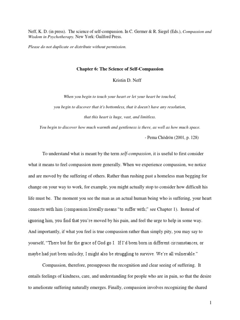 The Science of Self Compassion Kristen Neff | PDF | Compassion ...