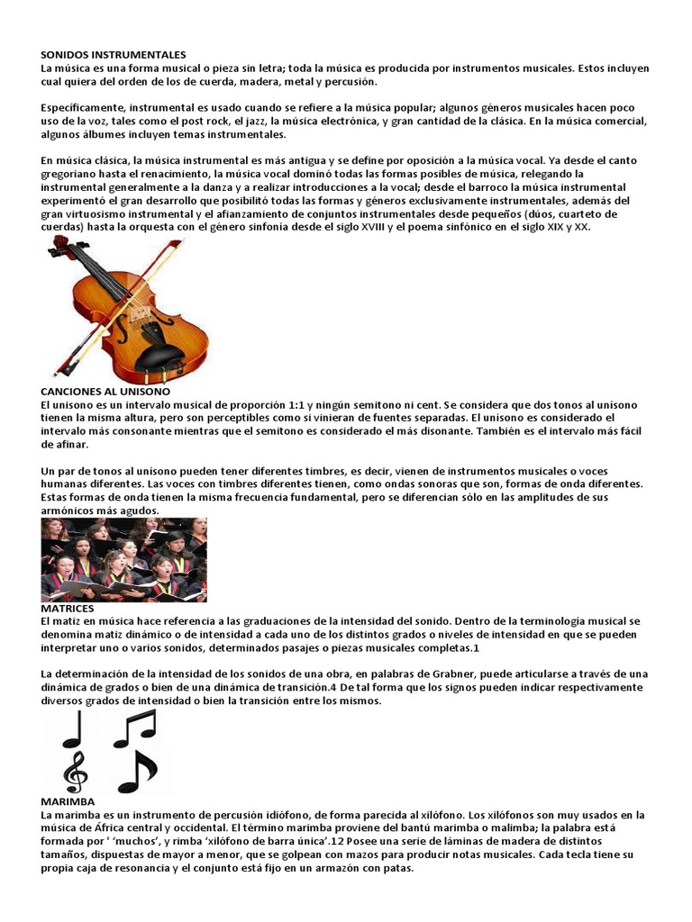 Sonidos Instrumentales | PDF | Entretenimiento (general)