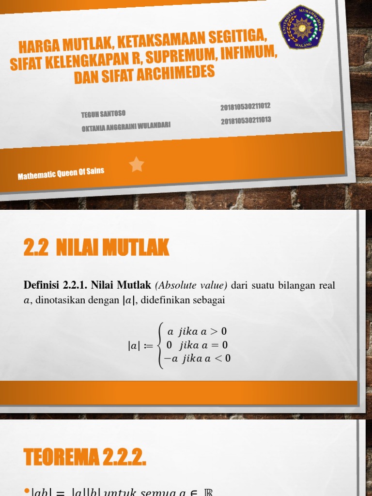 Harga Mutlak dan Sifat Kelengkapan R | PDF | Metode & Bahan Ajar