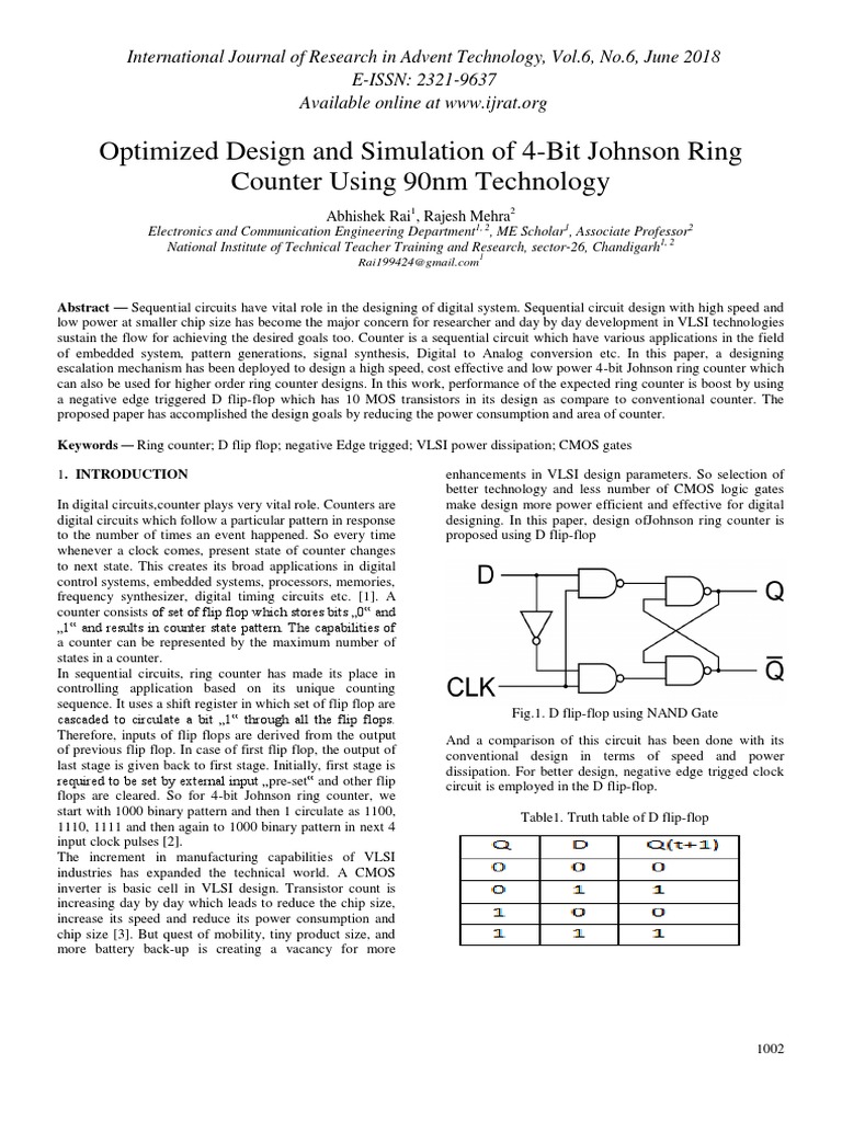 D FF Using JOHNSON COUNTER | PDF | Digital Electronics | Cmos