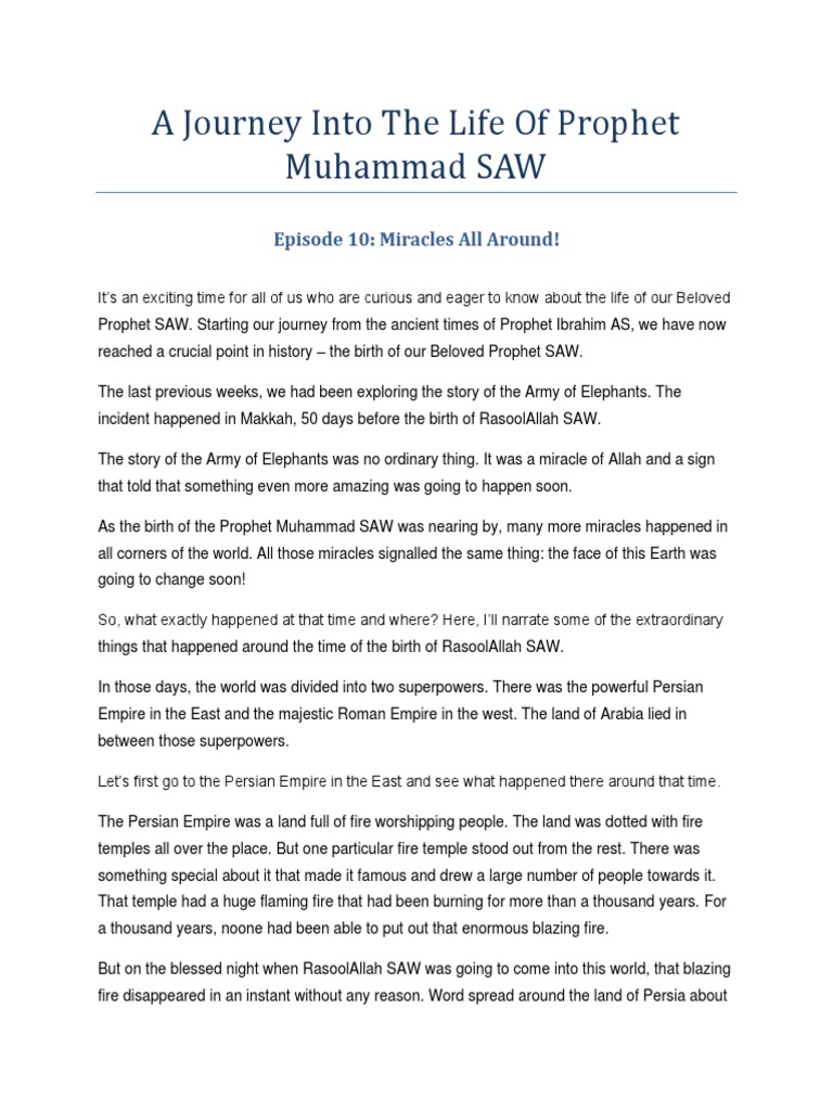 Miracles of Prophet Muhammad's Birth | PDF | Idolatry | Muhammad