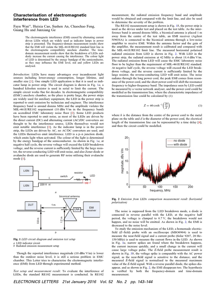 Characterisation of Electromagnetic Interference From LED | PDF ...