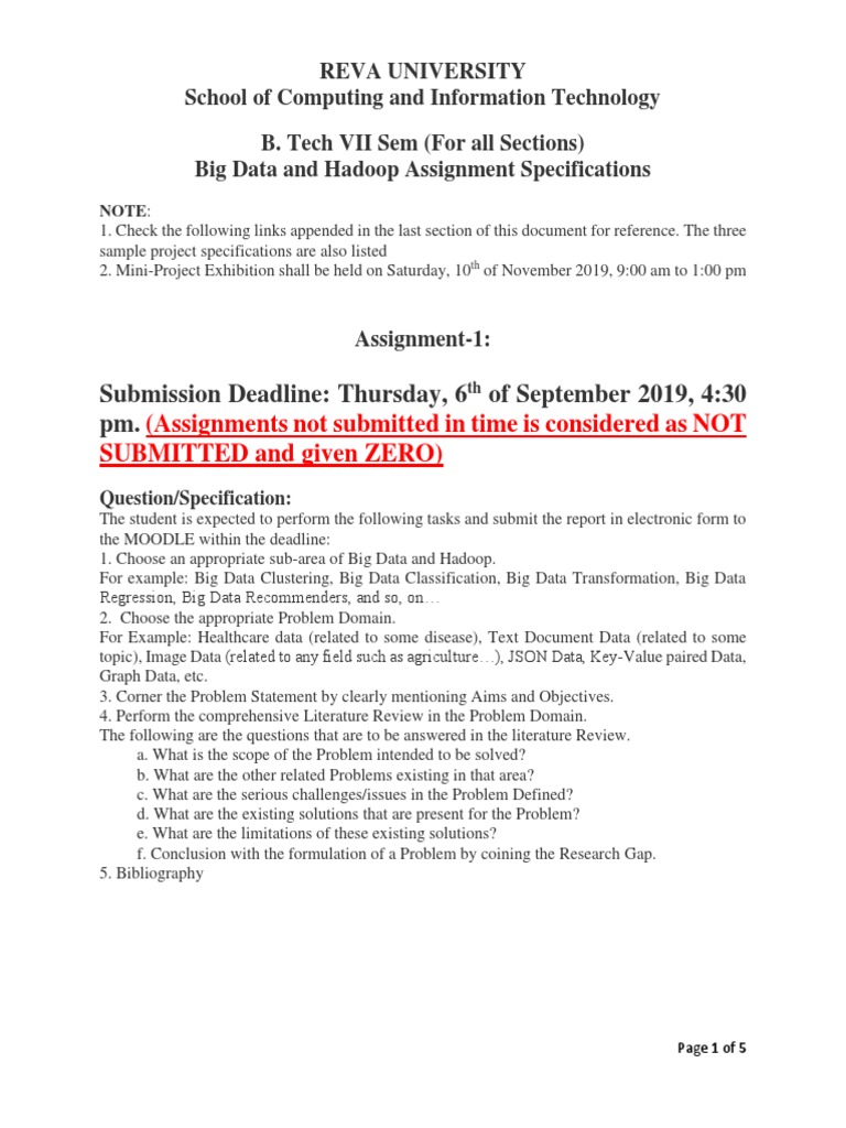 Assignment 1 Spec | PDF | Apache Hadoop | Apache Spark