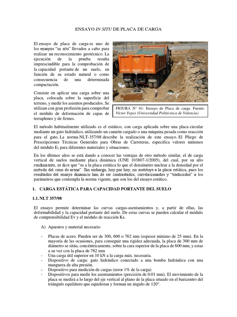 Ensayo de Placa de Carga | PDF | Rigidez | Fundación (Ingeniería)