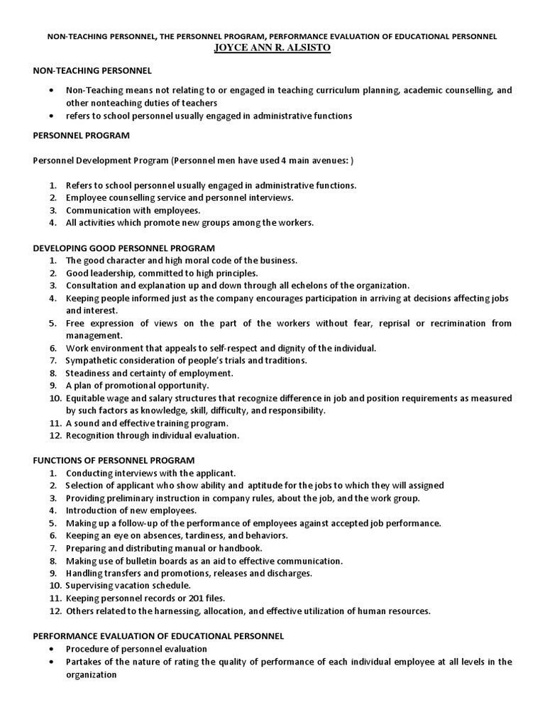 Lecture Non Teaching Staff | PDF | Performance Appraisal | Human Resources