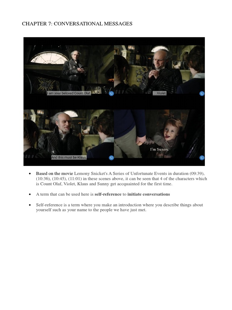Chapter 7: Conversational Messages: Based On The Movie | PDF