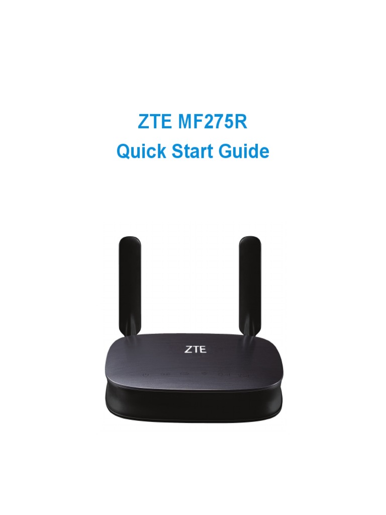 Zte Mf275R Quick Start Guide | PDF | Wi Fi | Internet