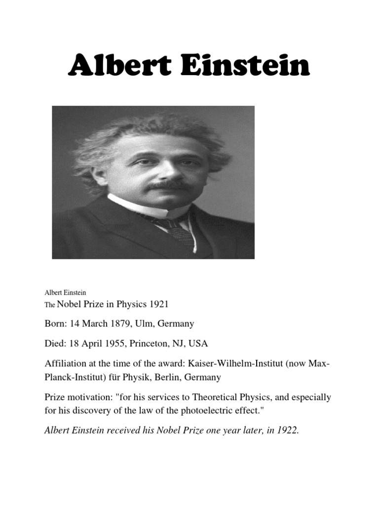 Albert Einstein Project | PDF