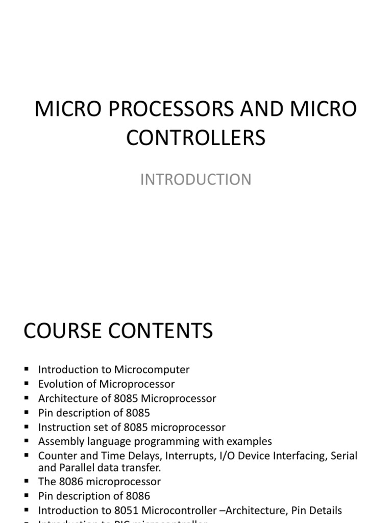 Micro Processors and Micro Controllers | PDF