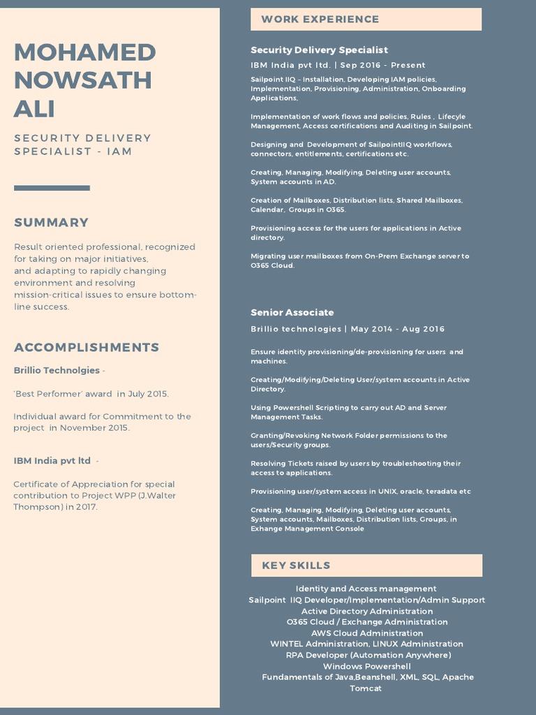 Sailpoint IIQ & IAM Specialist Resume | PDF | Directory (Computing ...