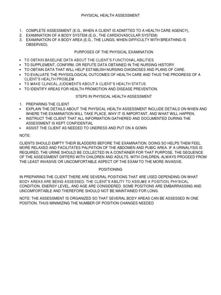 Demo Teaching Physical Health Assessment | PDF | Hand | Physical ...