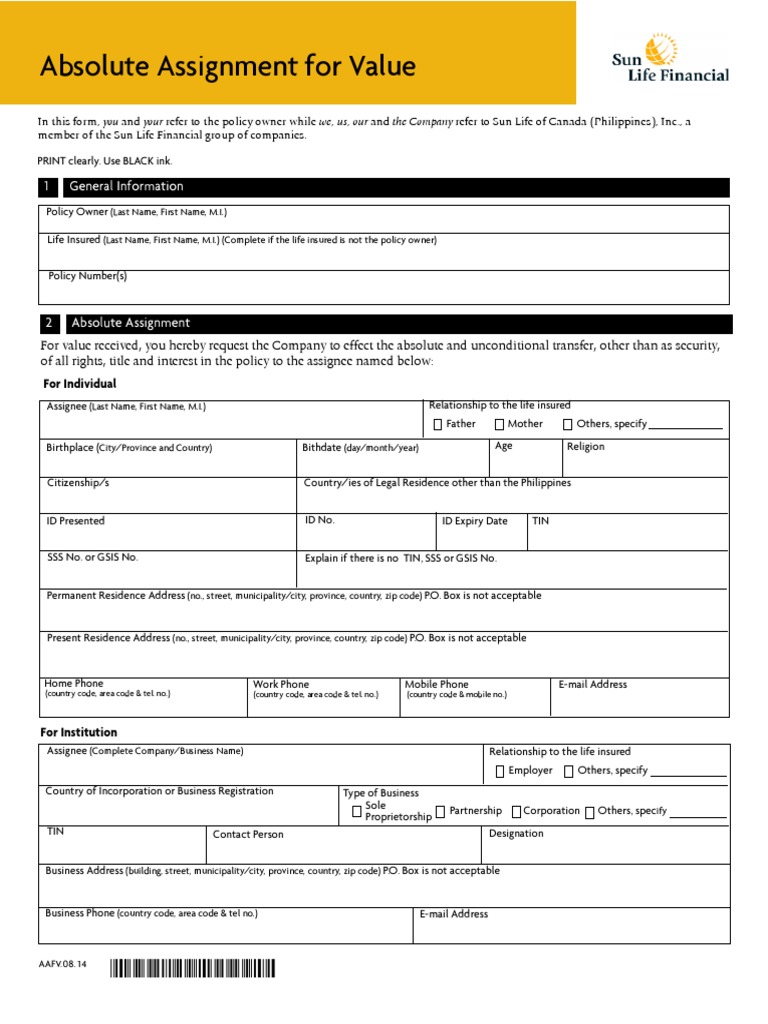 Absolute Assignment For Value PDF | PDF | Assignment (Law) | Personally ...