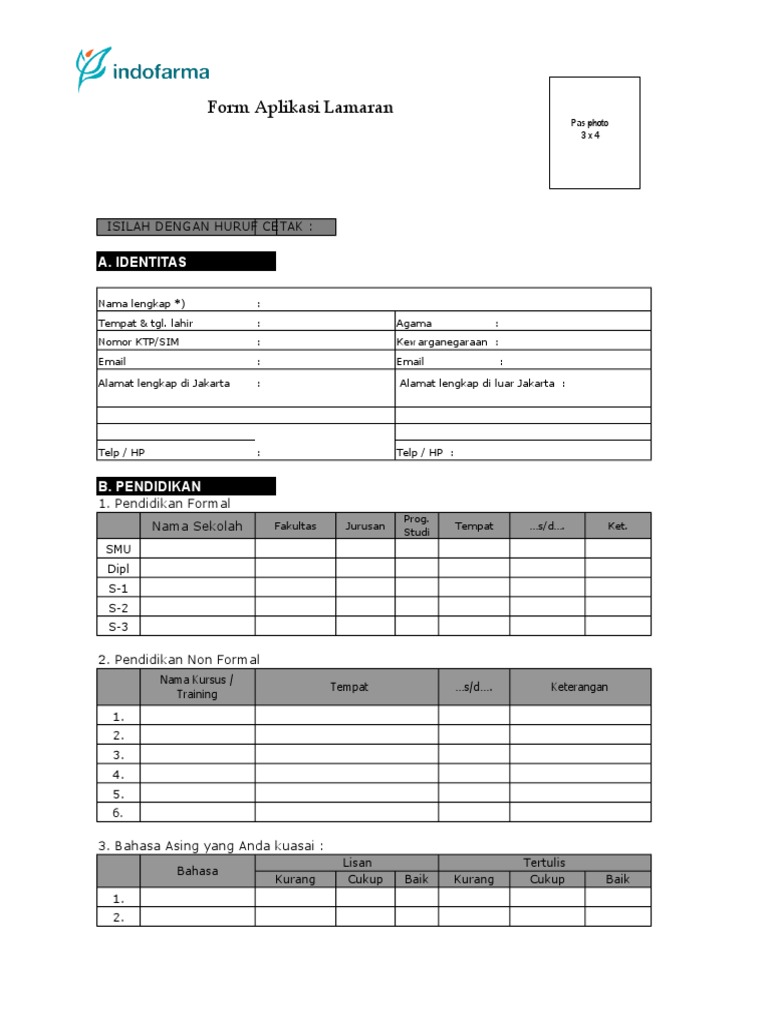 Form Aplikasi Lamaran | PDF