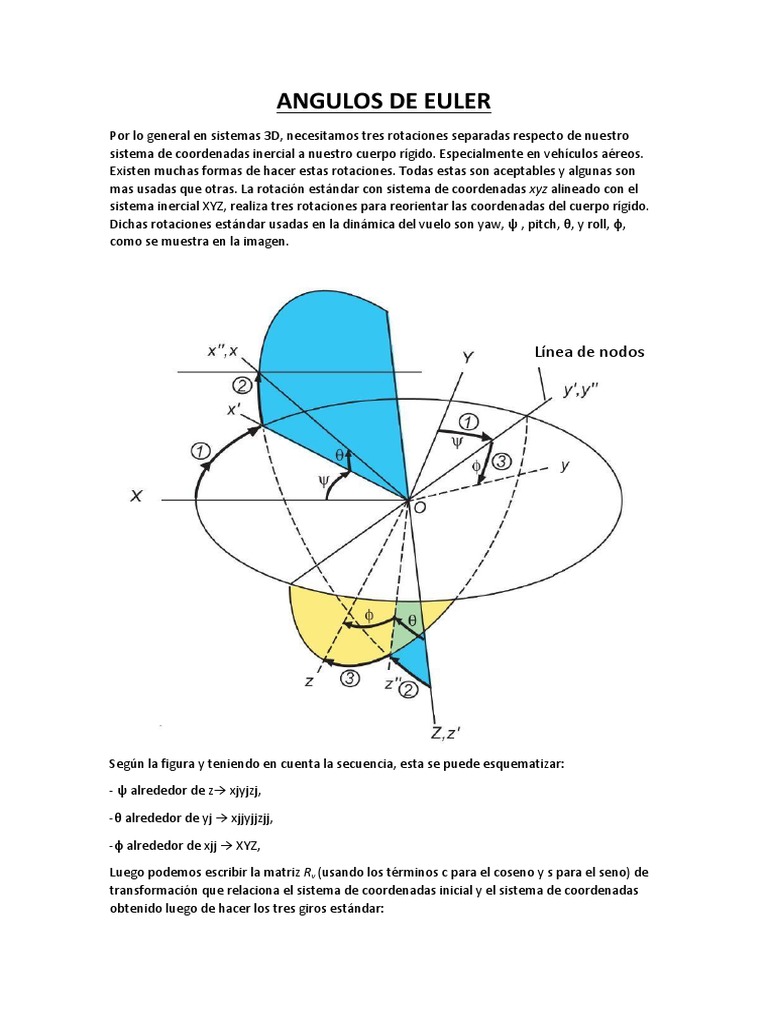 Angulos de Euler | PDF | Rotación | Movimiento (física)