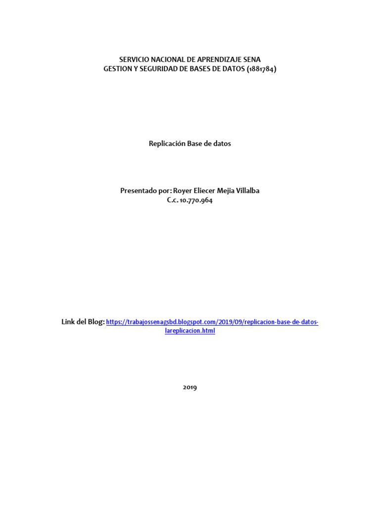 Replicación Base de Datos PDF | PDF | Servidor SQL de Microsoft | Bases de datos