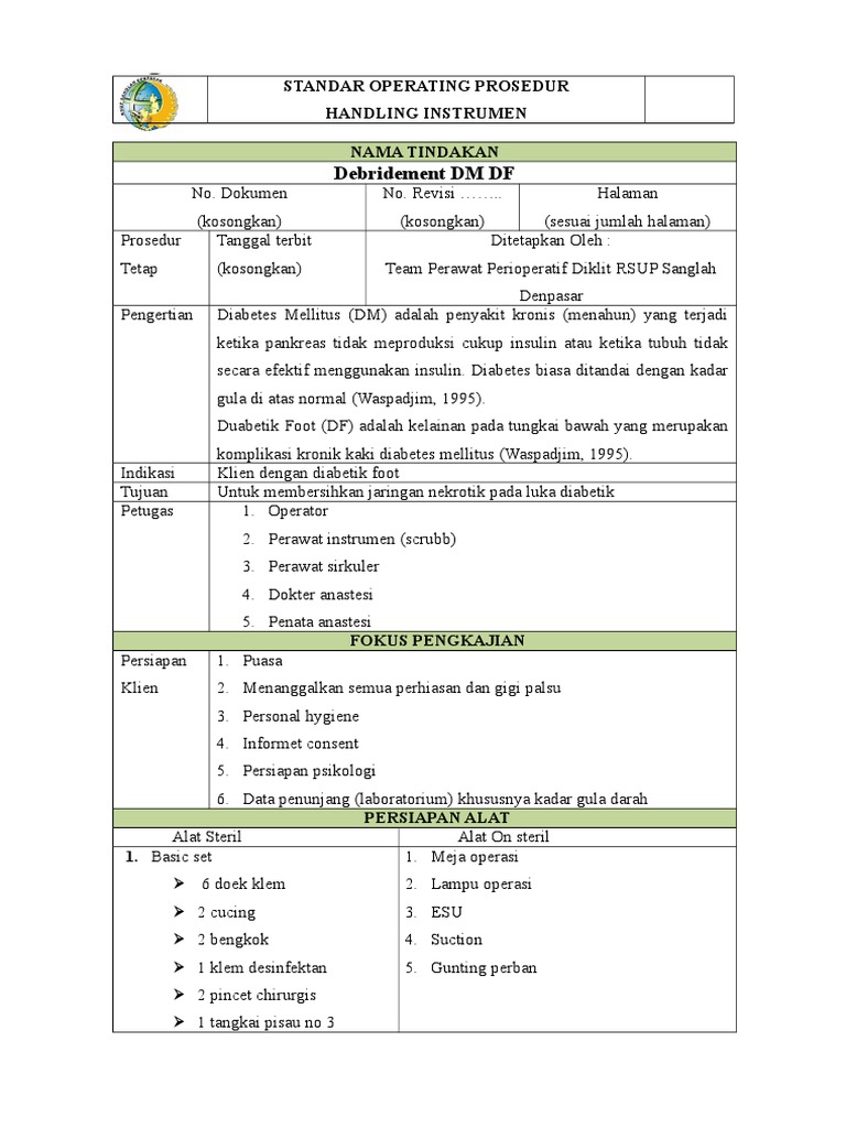 Instrumentasi Teknik-DeBRIDEMENT DM DF | PDF