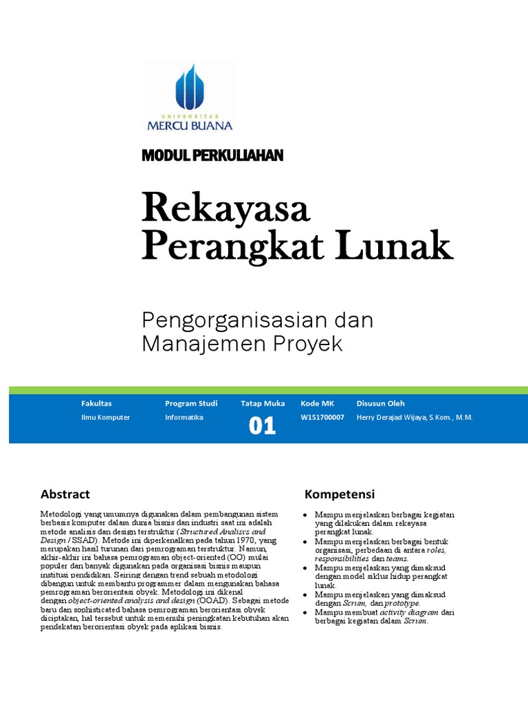 Modul Rekayasa Perangkat Lunak (TM1) | PDF
