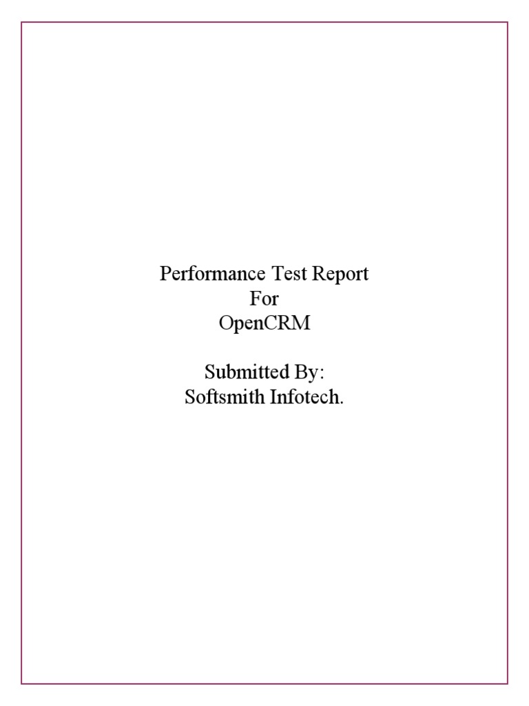 Performance Test Report | PDF | Server (Computing) | Central Processing ...