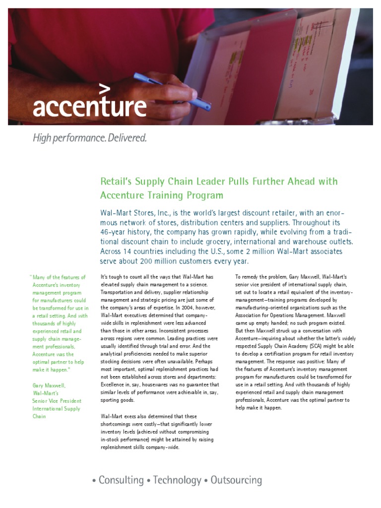 Accenture Walmart Success Story | PDF | Retail | Supply Chain
