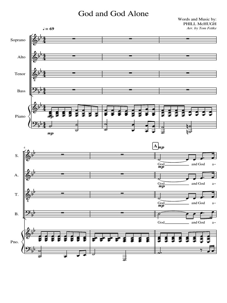 God and God Alone: Words and Music by: Phill Mchugh = 69 | Musical ...