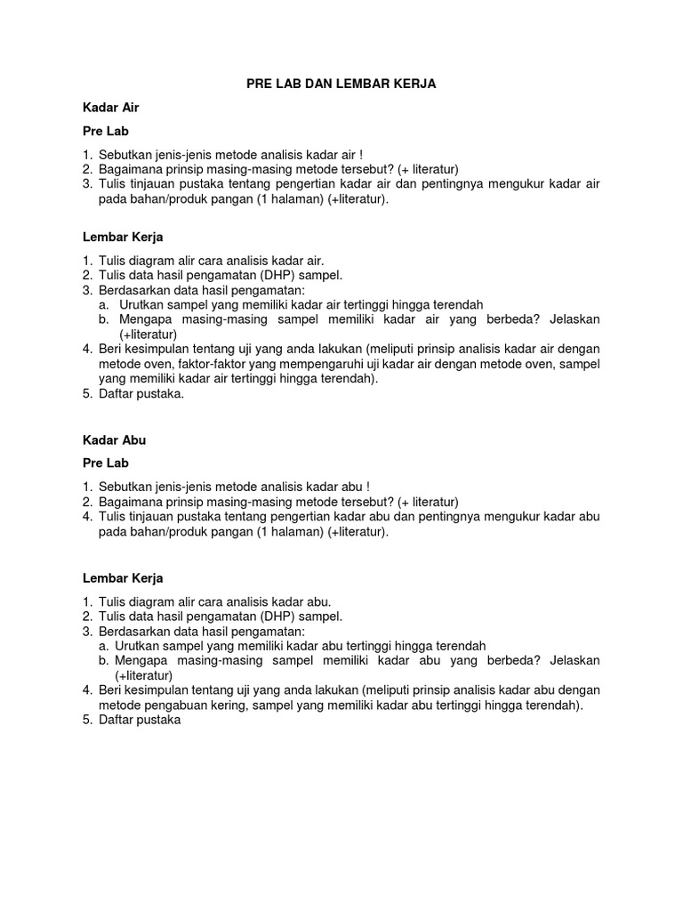 3.pre Lab LK Kadar Air Dan Abu | PDF | Komputer
