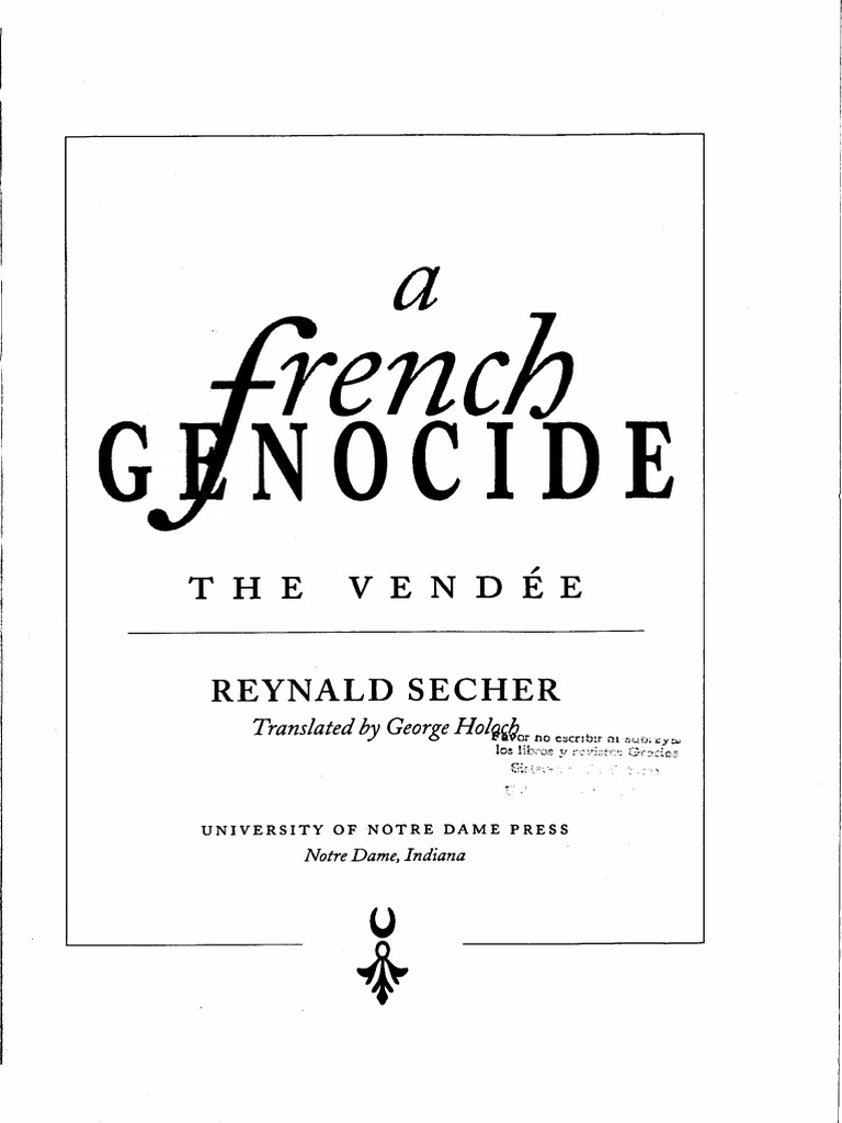 A French Genocide. The Vendée - Reynald Secher | PDF | Militia | Brittany