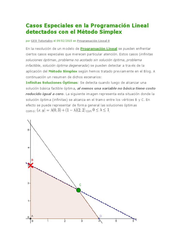 Casos Especiales en La Programación Lineal Detectados Con El Método Simplex | PDF | Programación ...