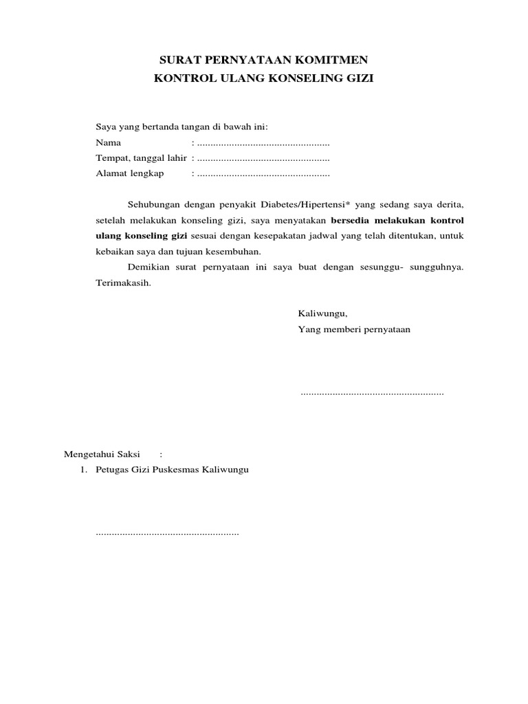 Surat Komitmen | PDF