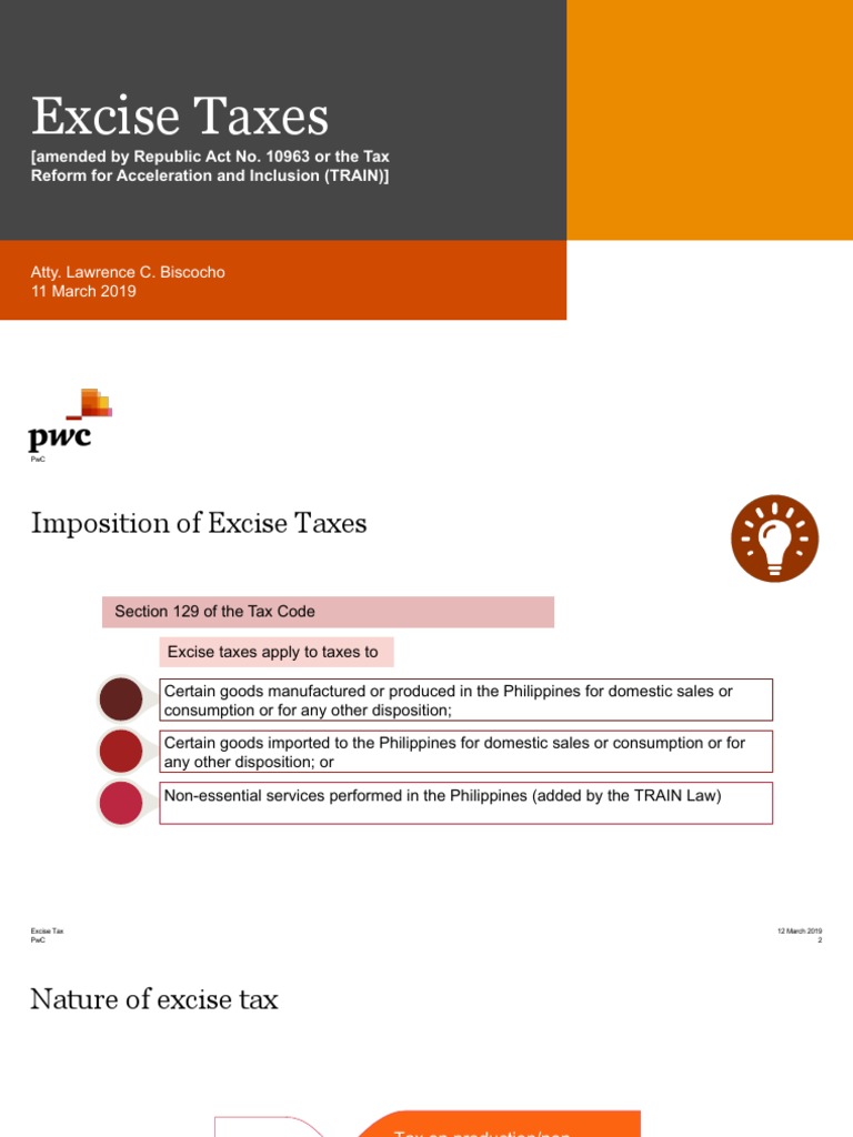 PWC Tax Seminar Excise Taxes | PDF | Excise | Taxation
