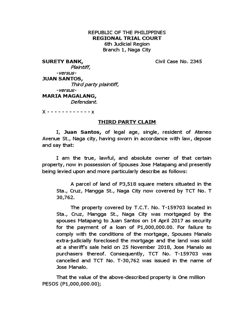 Third Party Claim | PDF