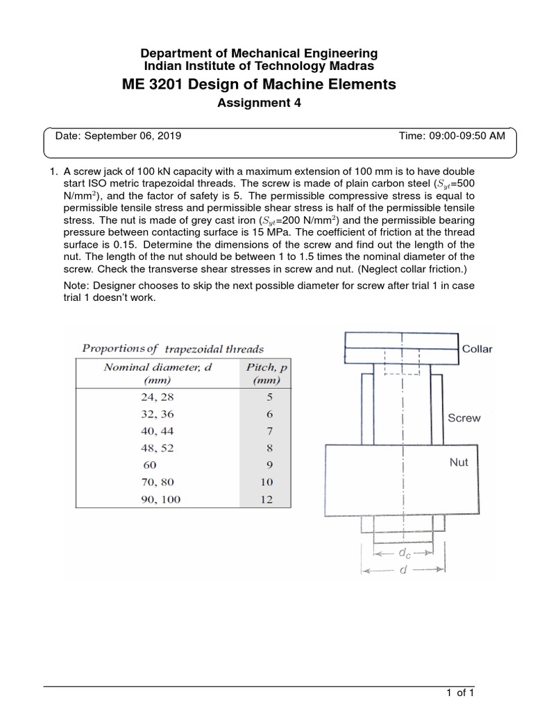 Machine Design Tutorial | PDF | Screw | Nut (Hardware)